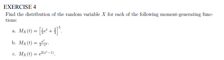 Solved Find the distribution of the random variable X for | Chegg.com