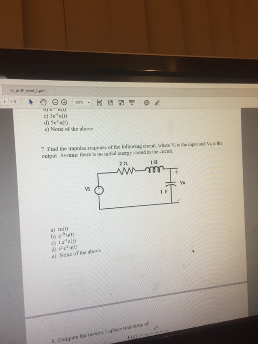 Solved Find the impulse response of the following circuit | Chegg.com