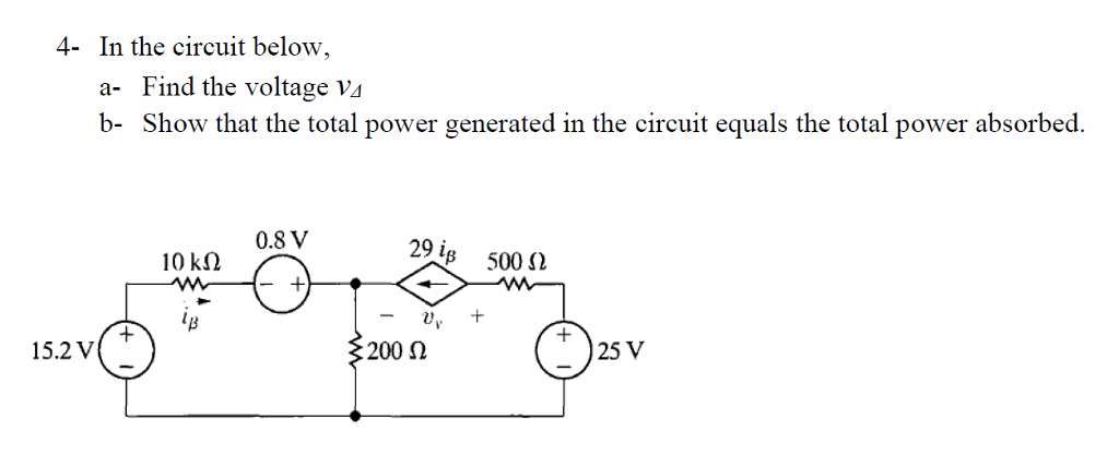 Solved In the circuit below, Find the voltage v_delta how | Chegg.com