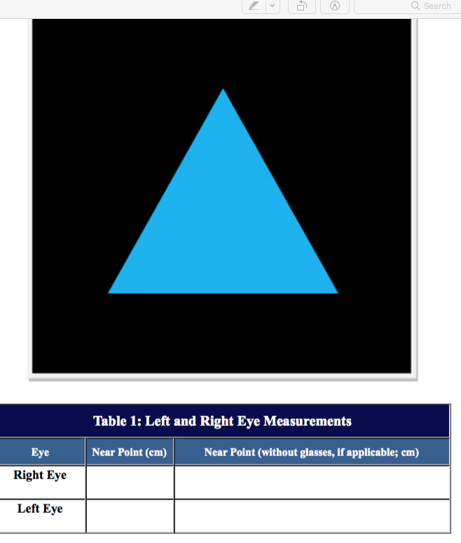 Solved Q Search Table 1: Left and Right Eye Measurements | Chegg.com