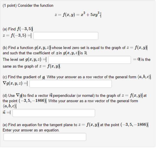 Solved Consider The Function Z F X Y X 2 5xy 3