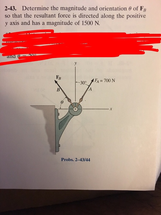 Solved Determine The Magnitude And Orientation Theta Of Fb