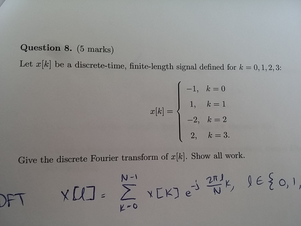 Solved Let x [k] be a discrete-time, finite-length signal | Chegg.com