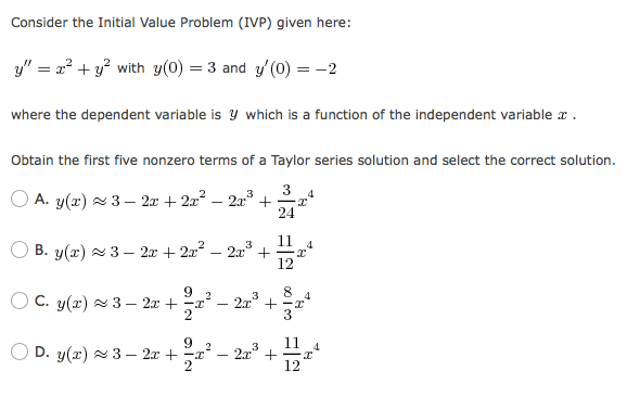 Solved Consider the Initial Value Problem (IVP) given here: | Chegg.com