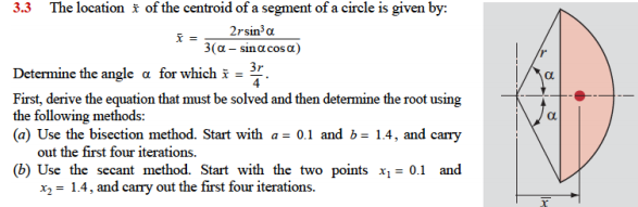The location of the centroid of a segment of a | Chegg.com