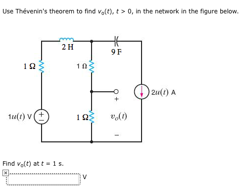 Solved Use Thevenin's theorem to find v_o(t), t > 0, in the | Chegg.com