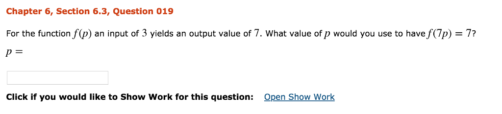 Solved Chapter 6, Section 6.3, Question 019 For the function | Chegg.com