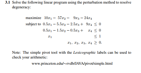 Solved 3.1 Solve the following linear program using the | Chegg.com