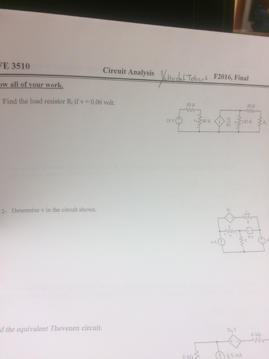 Solved Find the load resistor R_1 if v = 0.06 volt. | Chegg.com