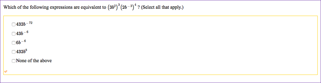 Solved Which of the following expressions are equivalent to | Chegg.com