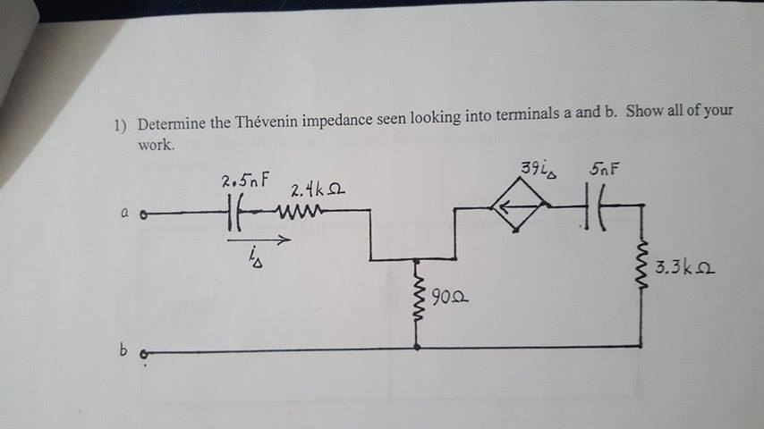 Solved Determine the Thevenin impedance seen looking into | Chegg.com