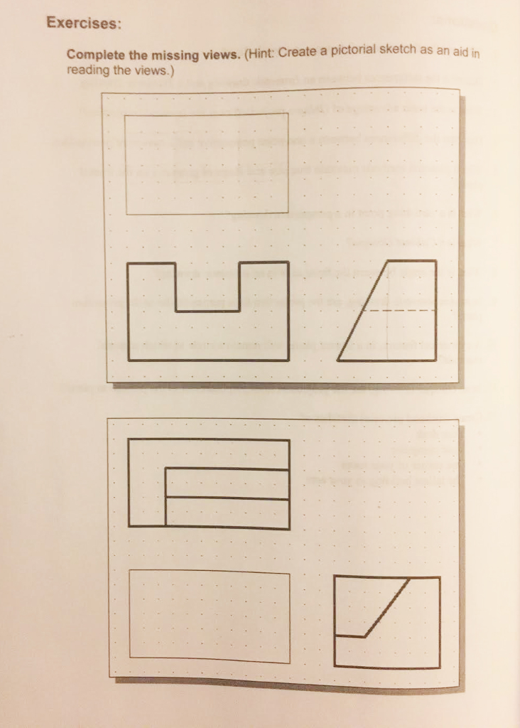 Solved Complete the missing views. (Hint: Create a pictorial | Chegg.com