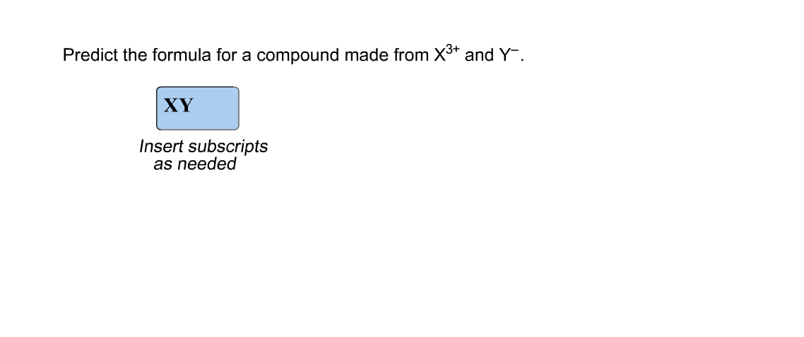 Solved Predict the formula for a compound made from X^3+ and | Chegg.com