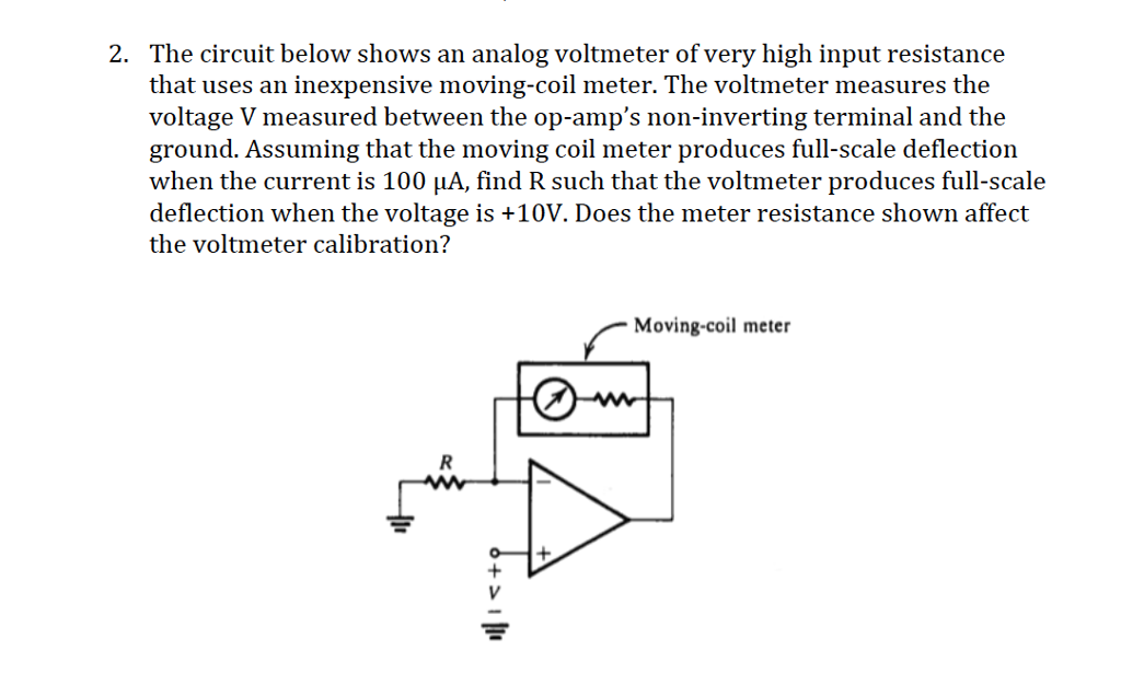 Solved The circuit below shows an analog voltmeter of very | Chegg.com