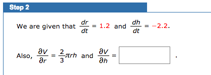 Solved We are given that dr/dt = 1.2 and dh/dt = -2.2. | Chegg.com