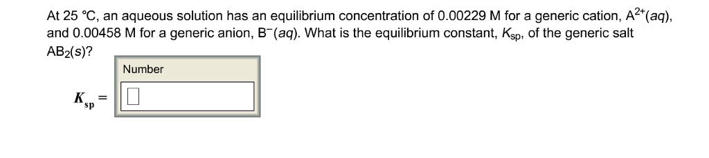 Solved At 25 C, an aqueous solution has an equilibrium | Chegg.com