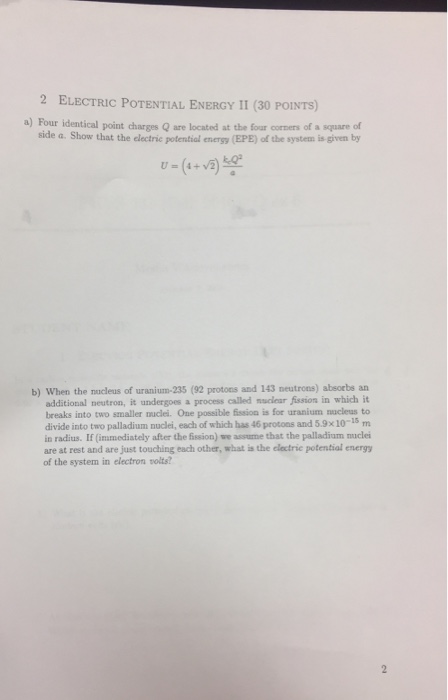 Solved Four identical point charges Q are located at the | Chegg.com