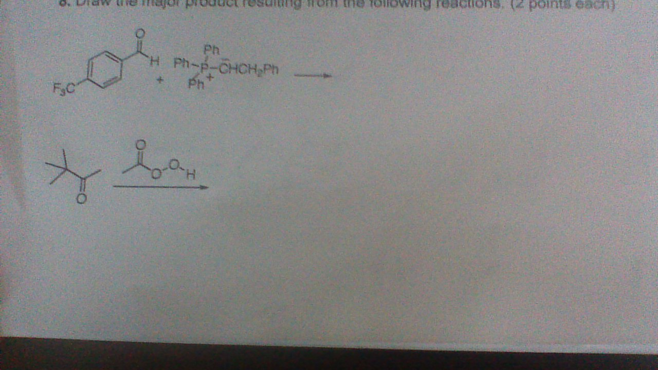 Solved: Draw The Major Product From The Following Reactions. | Chegg.com