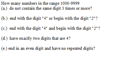 Solved How many numbers in the range do 1000-9999 not | Chegg.com