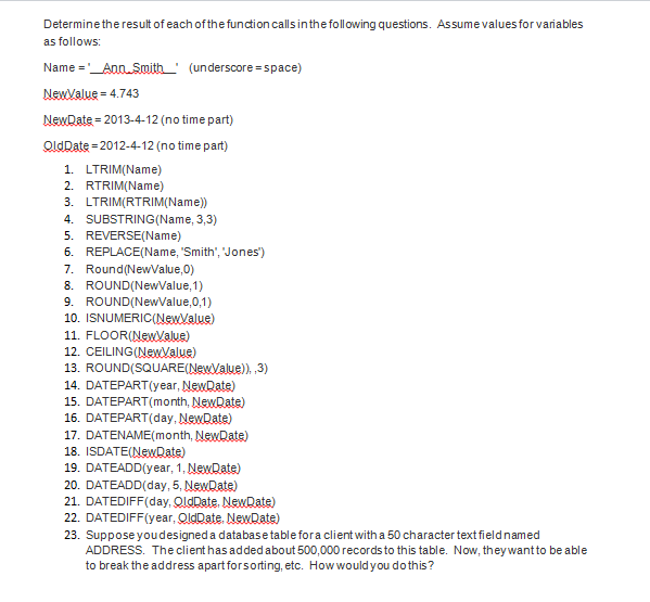 Solved Determine the result of each of the function calls in | Chegg.com