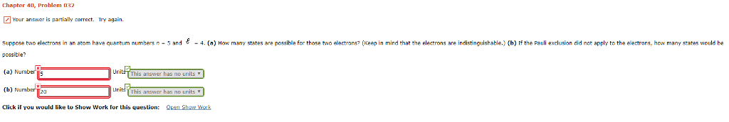 Solved Ch pter 40, Problem 032 Ø Your answer ispartially | Chegg.com Solved Ch pter 40, Problem 032 Ø Your answer ispartially | Chegg.com