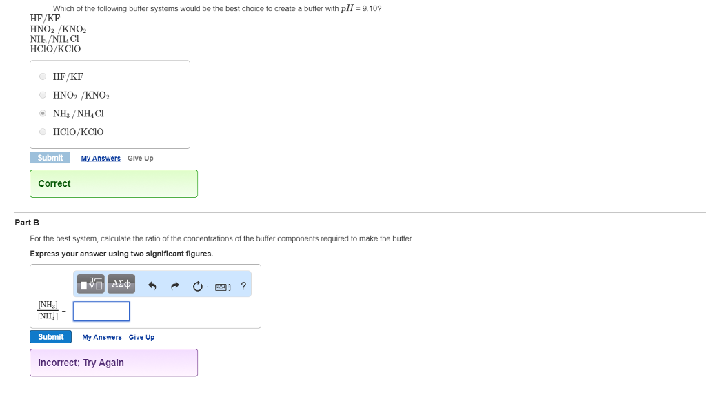 Solved Which Of The Following Buffer Systems Would Be The 
