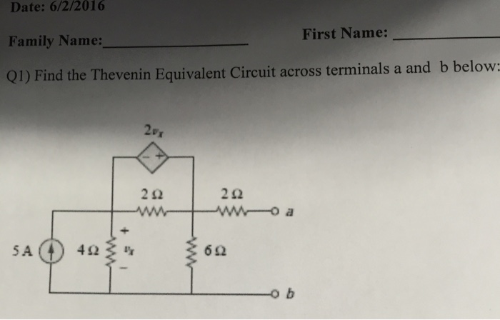 Solved Find the Thevenin Equivalent Circuit across terminals | Chegg.com