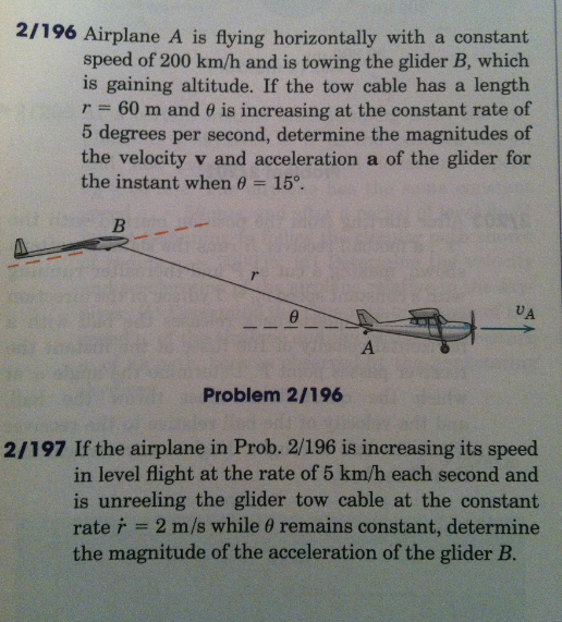 Solved If the airplane in Prob 2/196 is increasing its speed | Chegg.com