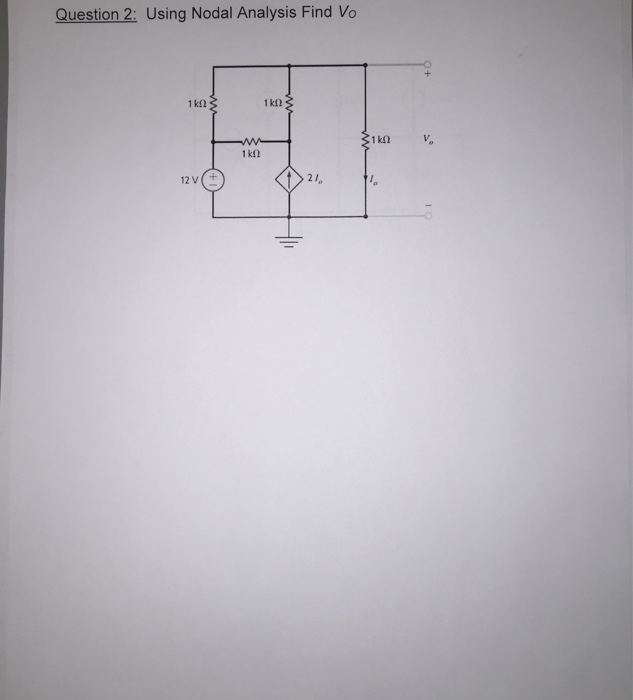 Solved Using Nodal Analysis Find Vo | Chegg.com