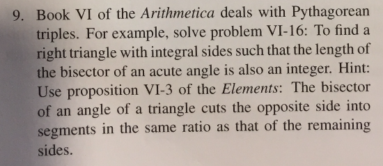 Solved Book VI of the Arithmetica deals with Pythagorean | Chegg.com