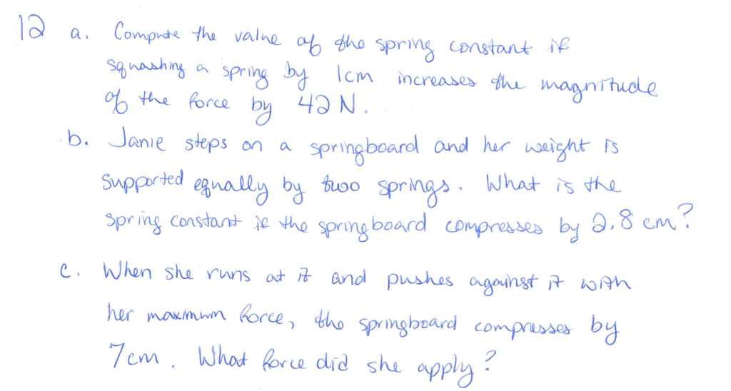 Solved Compute the value of the spring constant if squashing | Chegg.com