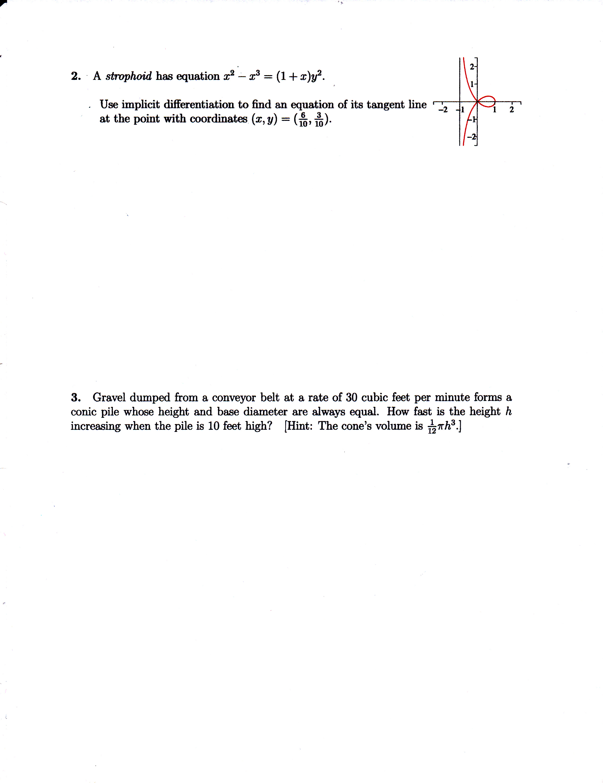 Solved 2. A strophoid has equation z (1 +I) Use implicit | Chegg.com