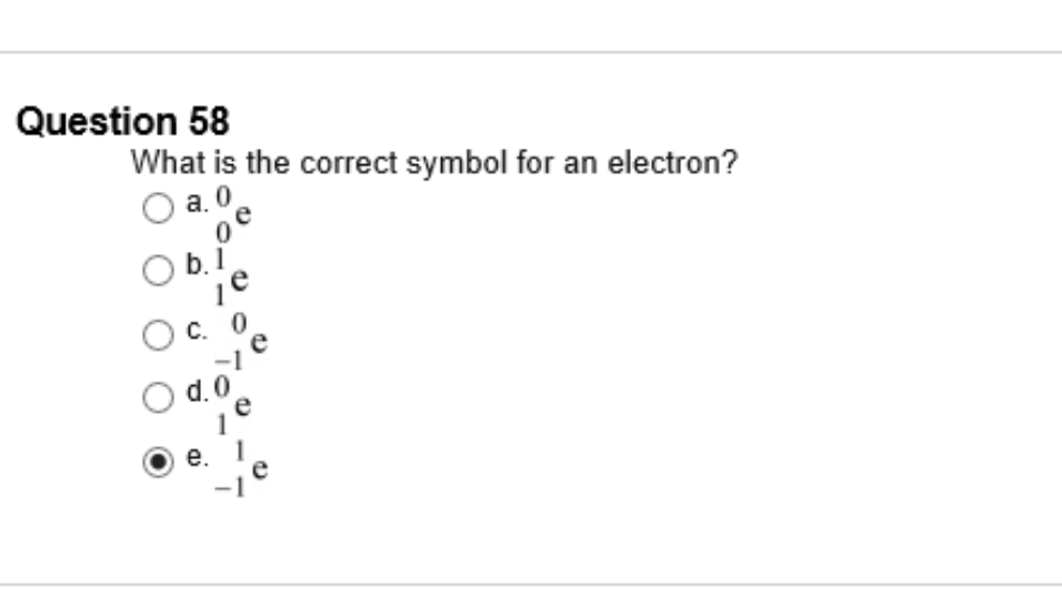 Solved Question 58 What s the correct symbol for an | Chegg.com