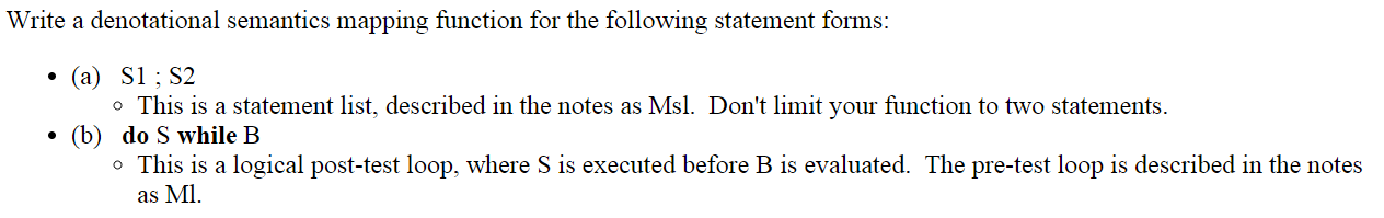 Write a denotational semantics mapping function for | Chegg.com