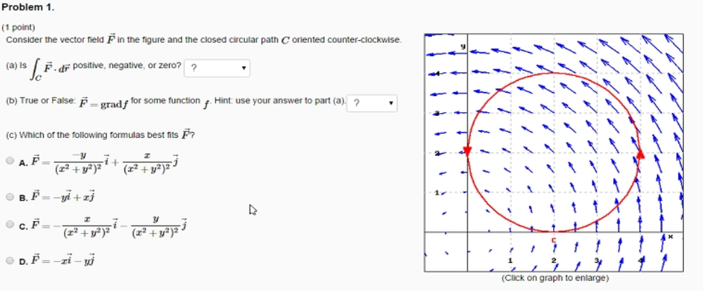 Solved Problem 1 (1 point) Consider the vector field F in | Chegg.com
