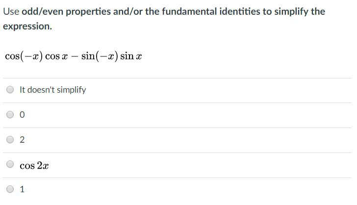 Solved Use odd/even properties and/or the fundamental | Chegg.com