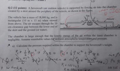 Solved Q.2 (12 points) A hovereraft (air cushion vehicle) is | Chegg.com