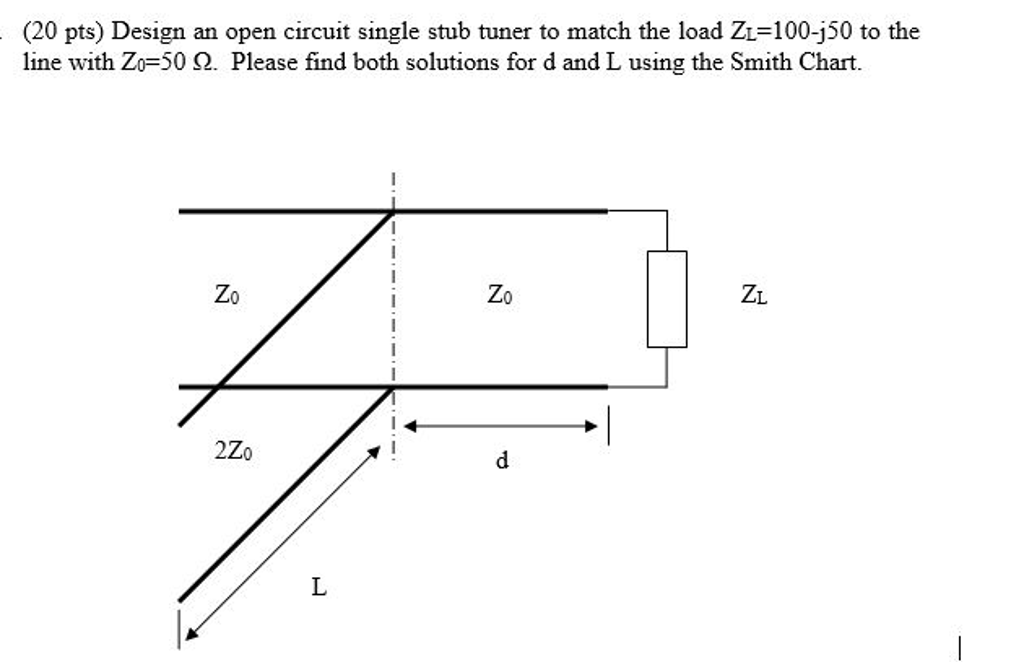 Solved Design an open circuit single stub tuner to match the | Chegg.com