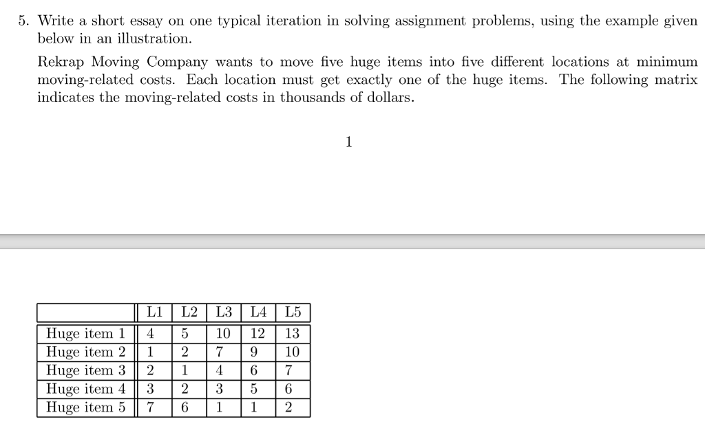 5. Write a short essay on one typical iteration in | Chegg.com