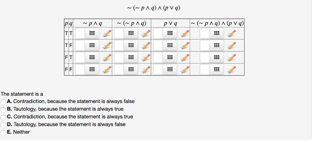 Solved l point) Complete the truth table and determine | Chegg.com