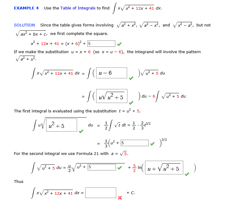 Solved EXAMPLE 4 Use the Table of Integrals to find xV x2 | Chegg.com