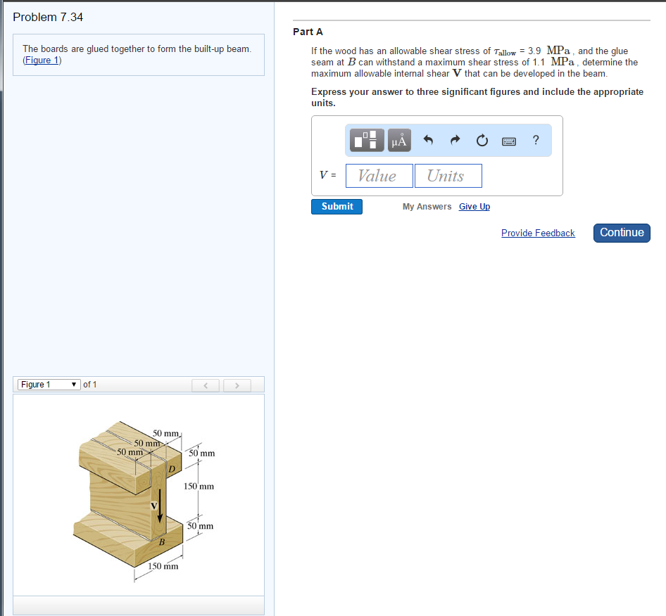 Solved The boards are glued together to form the built-up | Chegg.com