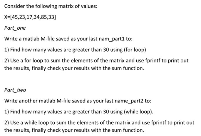 Solved Consider the following matrix of values: | Chegg.com