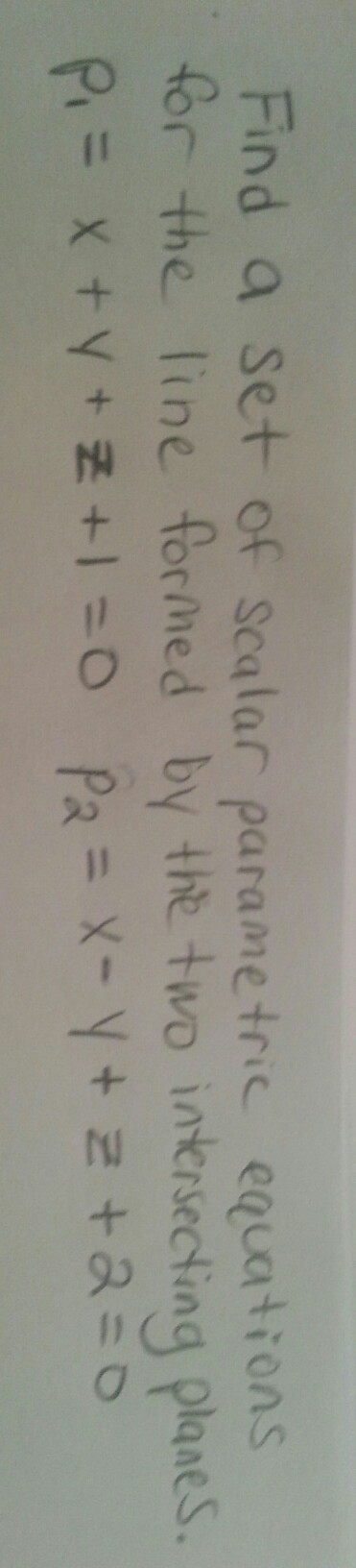 Solved Find a set of scalar parametric equations for the | Chegg.com