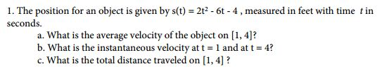 Solved The Position For An Object Is Given By S T 2t 2