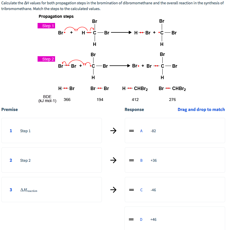 Solved Calculate the AH values for both propagation steps in | Chegg.com