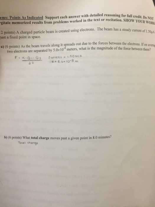 Solved A charged particle beam is created using electrons. | Chegg.com
