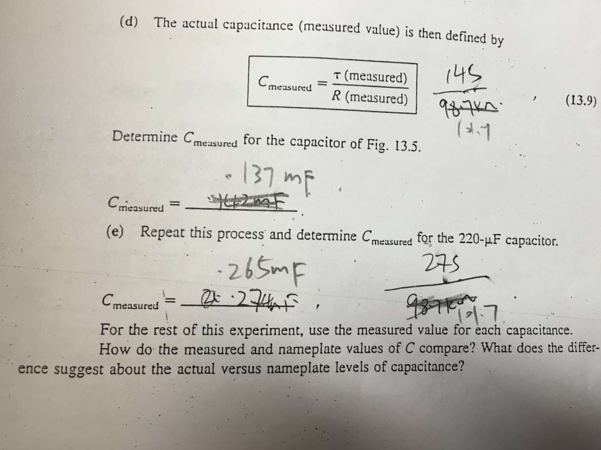 Solved Part 4 Determining C (Actual Value) This part of the | Chegg.com