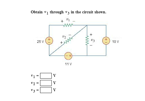Solved Obtain v1 through v3 in the circuit shown: | Chegg.com