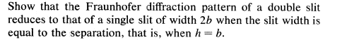 Solved Show that the Fraunhofer diffraction pattern of a | Chegg.com